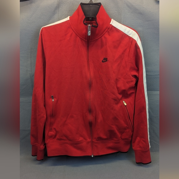 Jackets & Coats | Vintage Red Mens Nike Zip Up Track Jacket Large ...